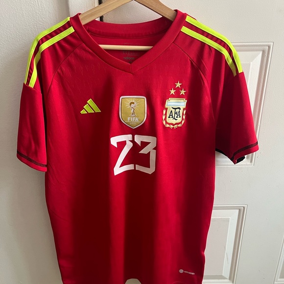 adidas | Shirts | Red Emiliano Martinez Jersey Argentina Champion 3 ...